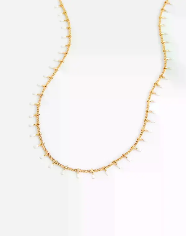 Madewell Enamel Chain Choker Necklace - White