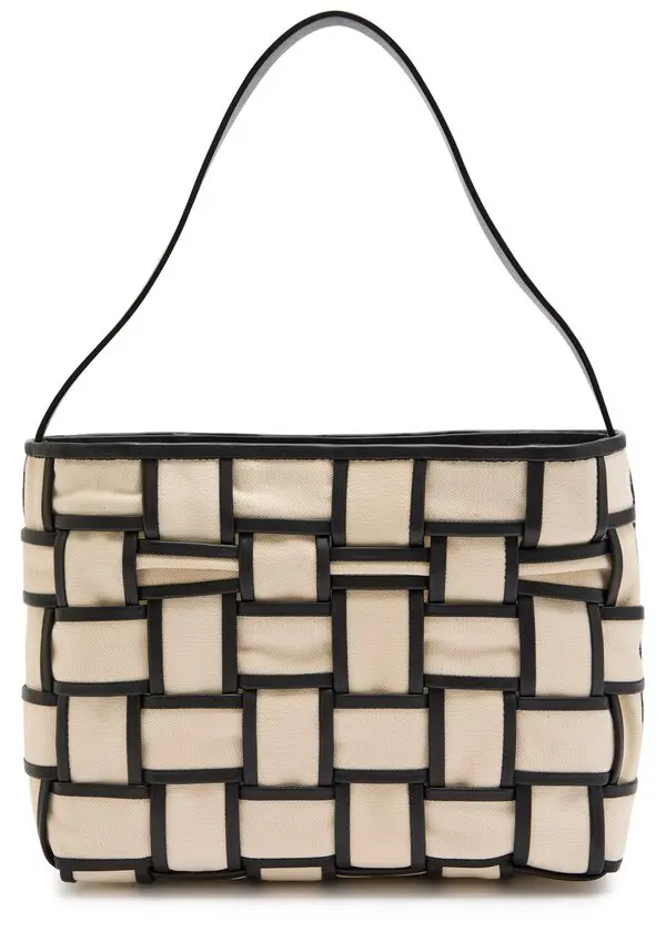 ST. AGNI Woven Mini Canvas Tote - White