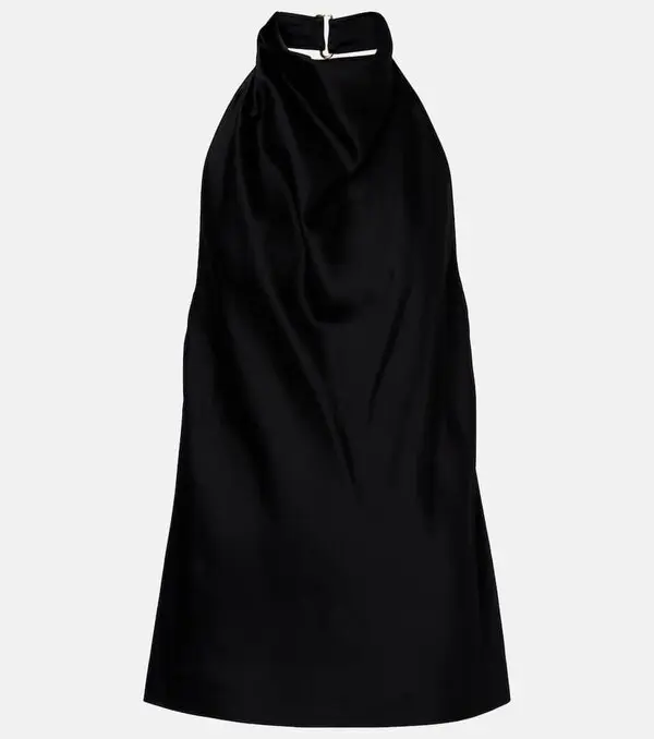 Stella McCartney Halterneck Satin Top - Black