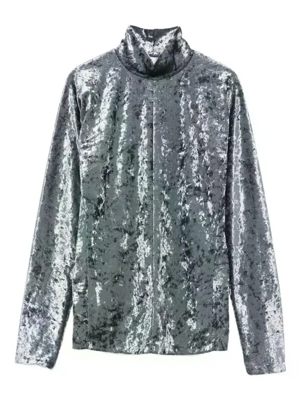 FORTE_FORTE Velvet Turtleneck Top - Grey
