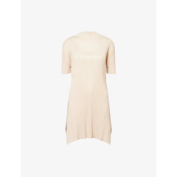 Issey Miyake Pleated Mock-neck Tunic Top