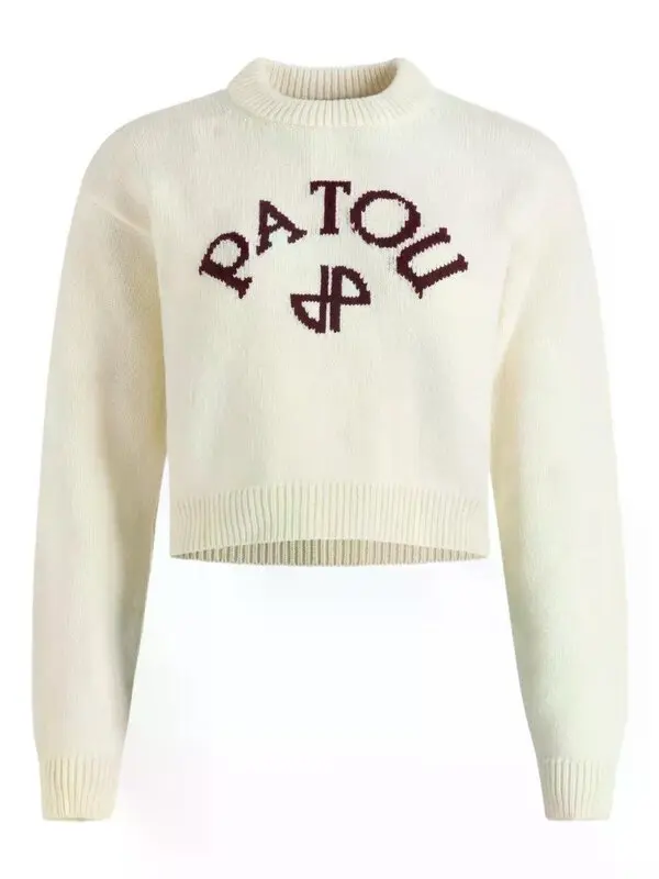 Patou Logo-intarsia Jumper - White