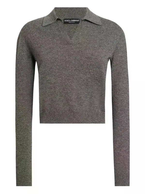 Dolce & Gabbana Cashmere Cropped Top - Grey