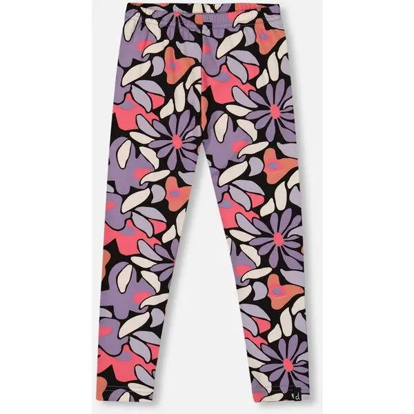 DEUX PAR DEUX Stretch Jersey Leggings Retro Flower