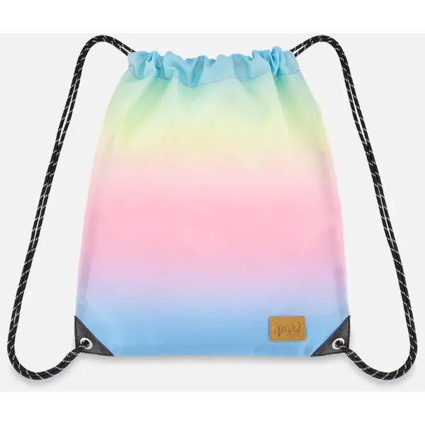 DEUX PAR DEUX Eco-friendly Drawstring Backpack - Rainbow Gradient