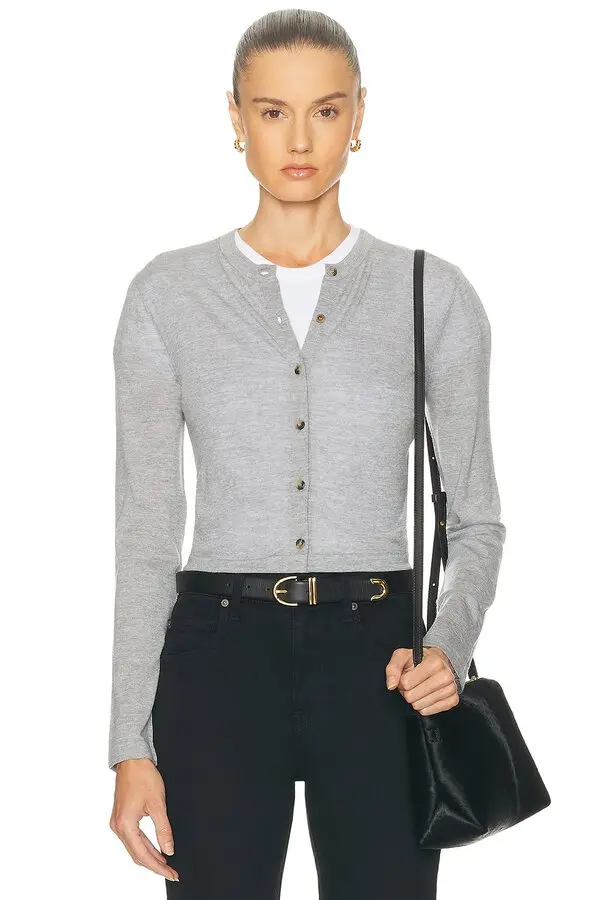 Khaite Brieta Light Grey Cardigan - Mercury