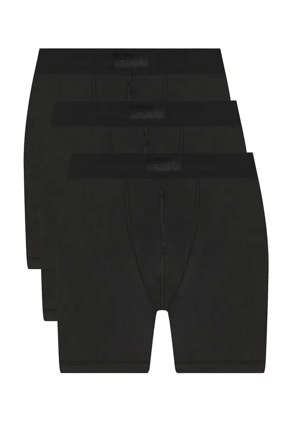 SKIMS Cotton 5 Boxer Brief 3-pack In Black - Onyx