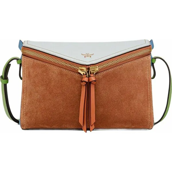Mcm Diamant 3d Shoulder Bag In Suede And Calf Leather - Multi