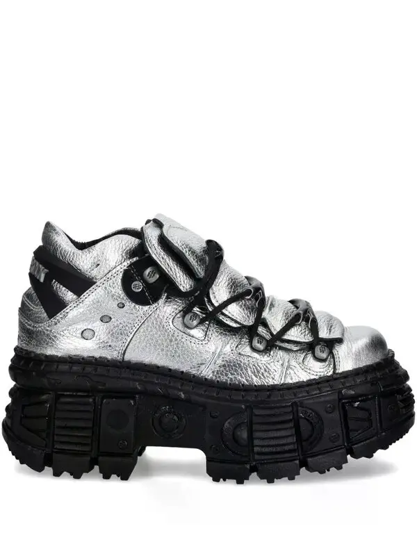 NEW ROCK Metallic Leather Platform Sneakers
