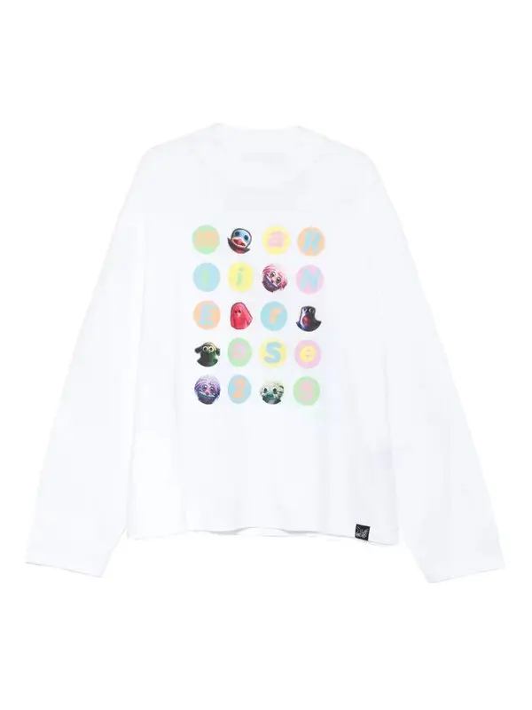Martine Rose Graphic-print Long-sleeve T-shirt - White