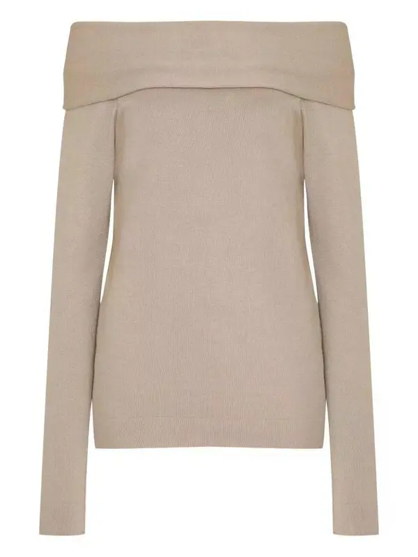 UMA | RAQUEL BLAY Monoculo Off-the-shoulder Long-sleeve Sweater - Neutrals