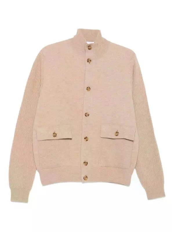 LARDINI Ribbed-cuff Cardigan - Neutrals