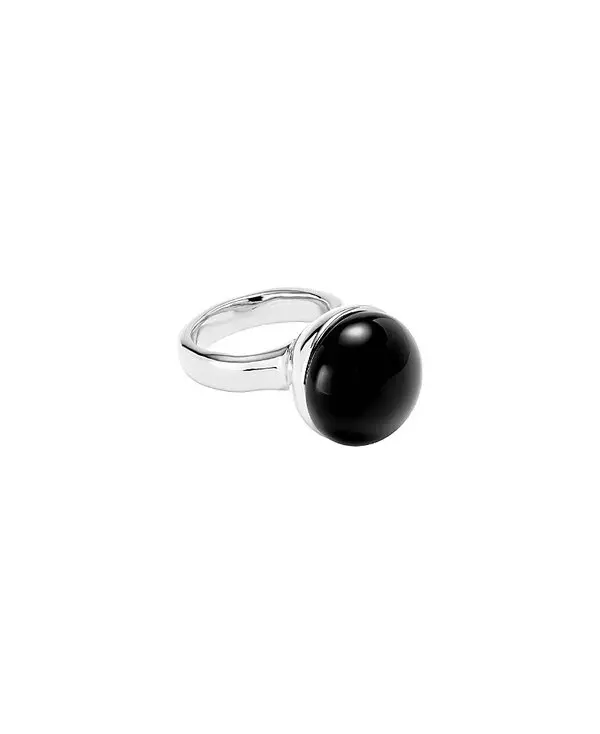 UNODE50 Eclipse Murano Ring - Silver And Black
