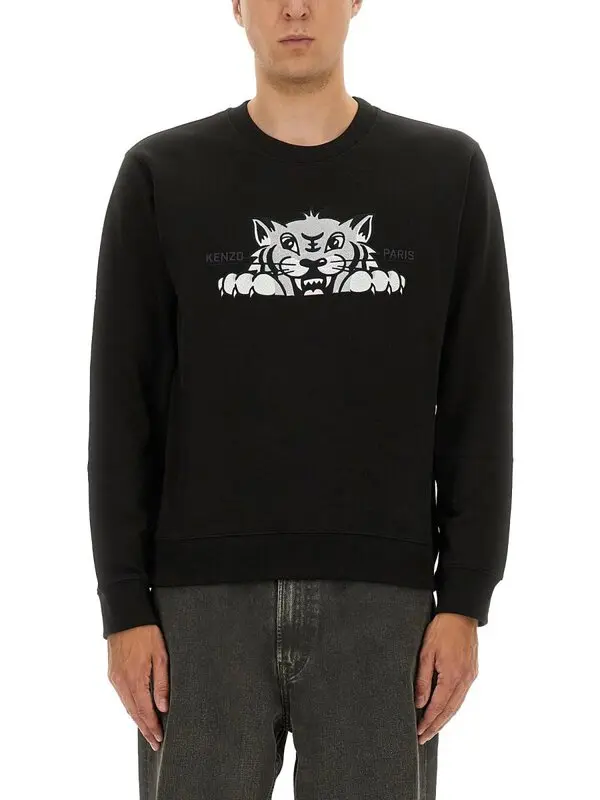 Kenzo Slim-fit Crewneck Sweatshirt - Black