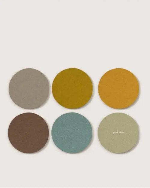 GRAF LANTZ Bierfilzl Merino Wool Round Coaster Multi 6 Pack - Solstice