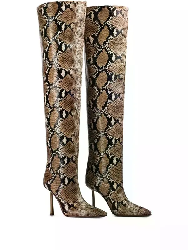 LE SILLA Snake-print Vittoria 110mm Boots