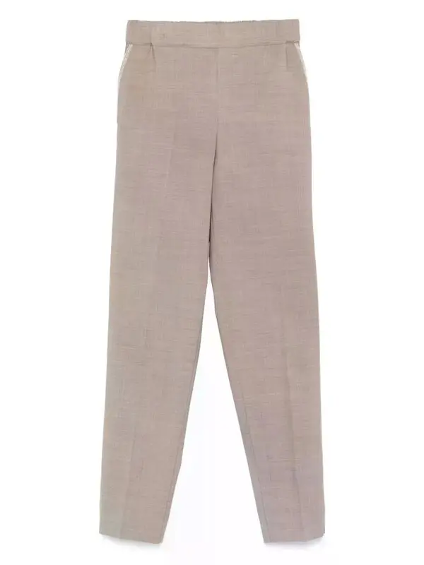 D.exterior Elastic-waistband Wool Trousers