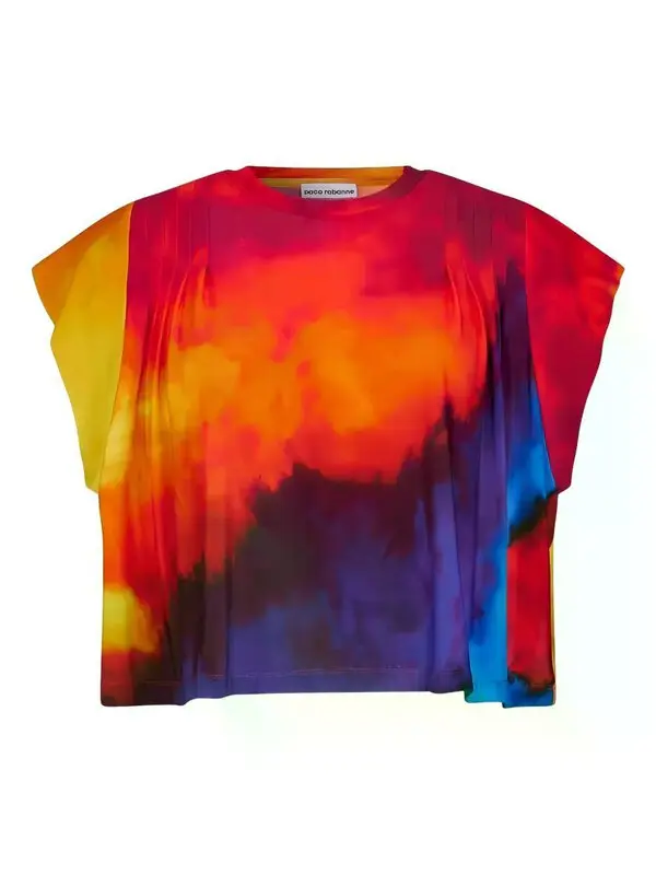 Rabanne Tie-dye Pleated T-shirt - Yellow