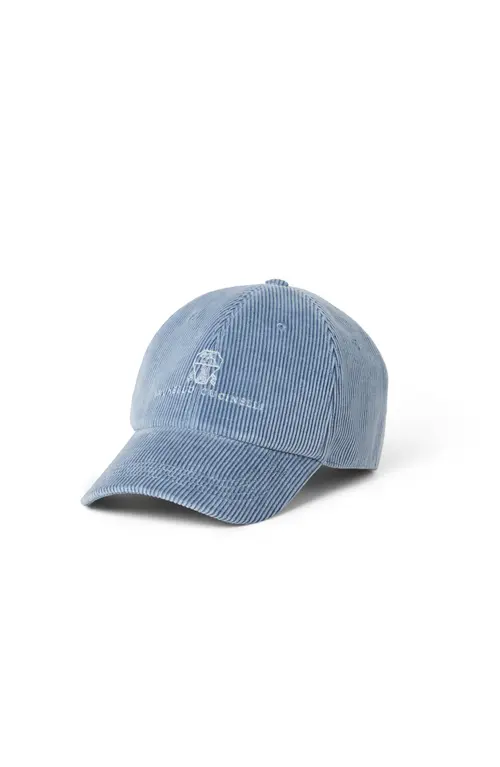 Brunello Cucinelli Cashmere Corduroy Baseball Cap - Denim