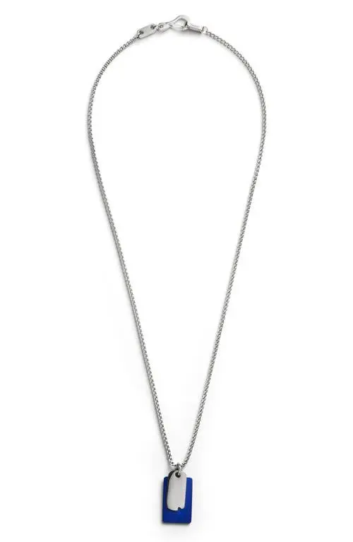 JONAS STUDIO Double Dog Tag Sterling Silver Necklace - Silver And Blue