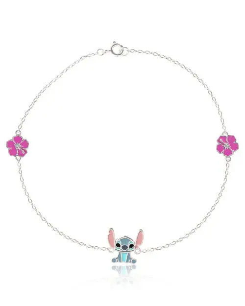 Disney Officially Licensed Sterling Stitch Anklet