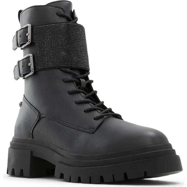 Aldo Combat Boots With Jewel Embellishments