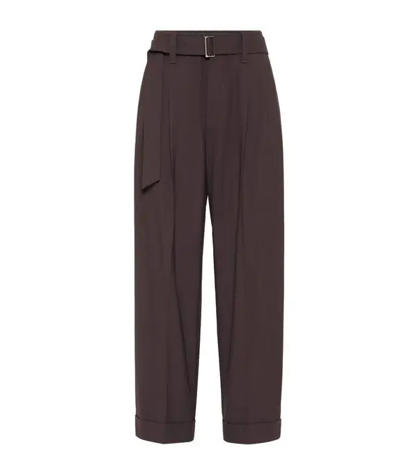 Brunello Cucinelli Sartorial Baggy Trousers In Tropical Luxury Wool - Brown