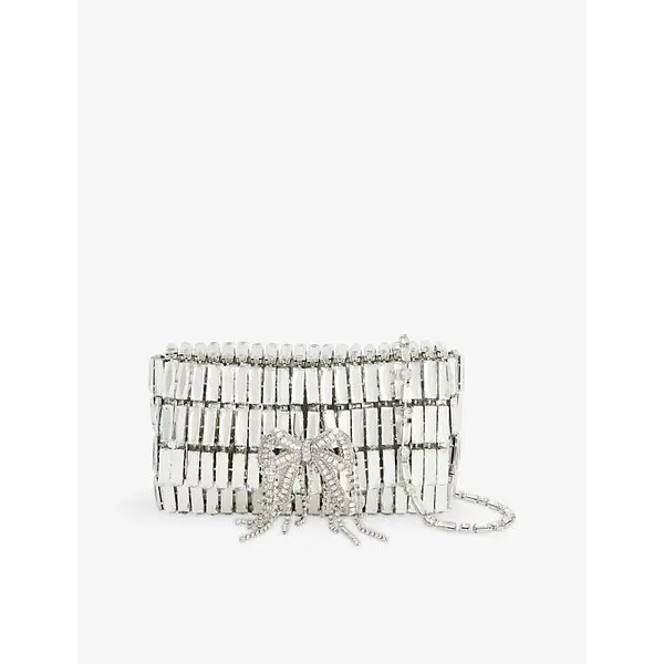 SELF-PORTRAIT Crystal Bow Metal Shoulder Bag