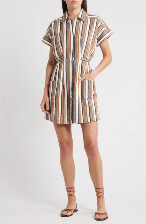 CLEOBELLA Sable Stripe Shirtdress