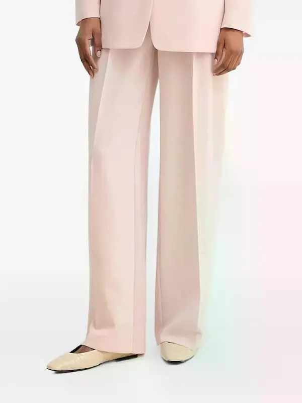 Hugo Boss Pleated Belted Straight Trousers - Pink