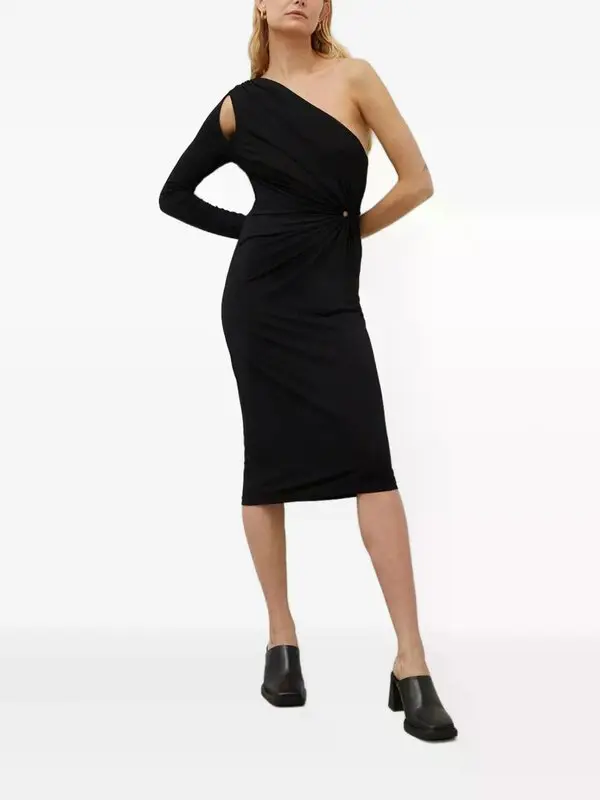 HERSKIND One-shoulder Twist-detail Midi Dress