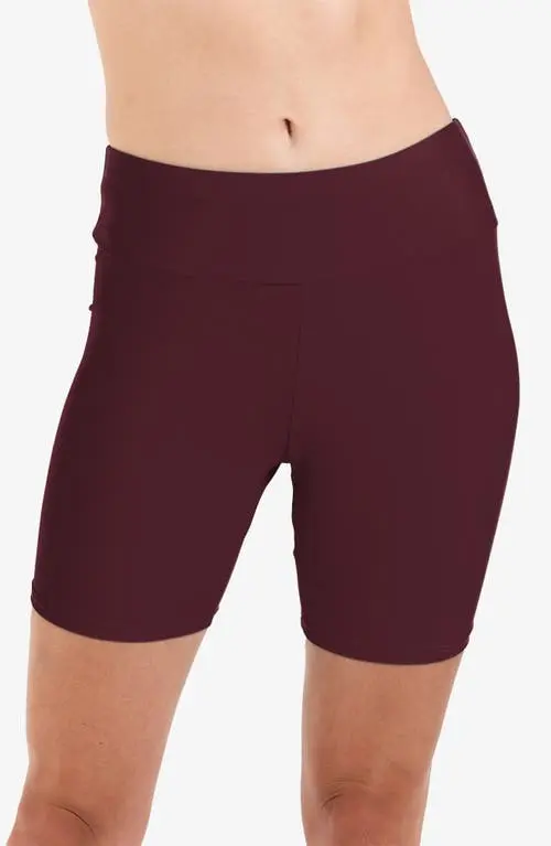 CALYPSA Mid-thigh Swim Shorts - Wine