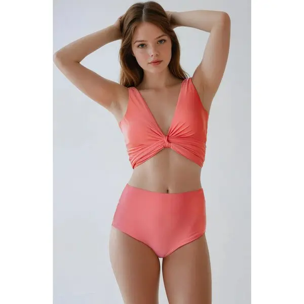 CALYPSA Emery 2-piece Wrap Style Swim Set - Rust