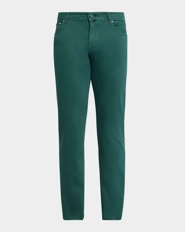 Kiton Kurabo Slim Stretch Five-pocket Pants - Dk Grn