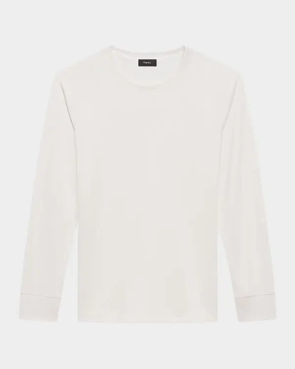 Theory Essential Tee Long Sleeve In Anemone Milano - Winter White