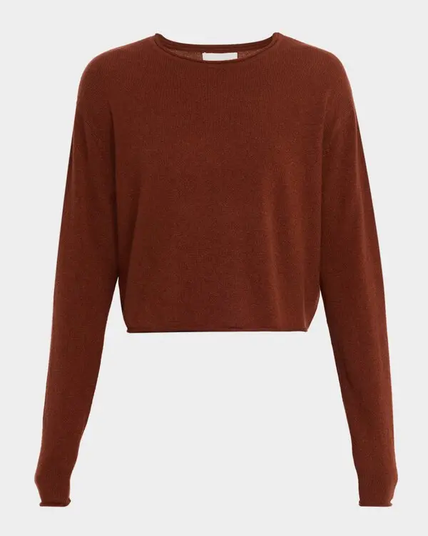 Sablyn Lance Cropped Cashmere Pullover - Mahogany