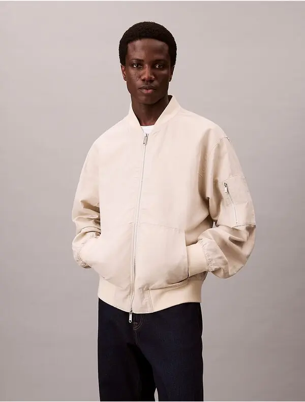Calvin Klein Linen Blend Bomber Jacket