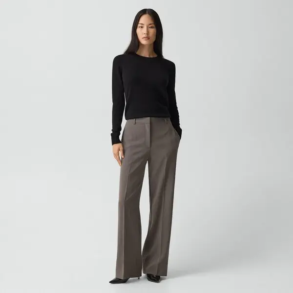 Theory Straight Pant In Admiral Crepe - Slate