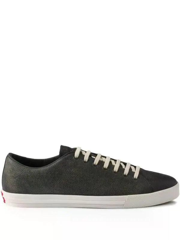 Prada Aged-effect Lace-up Low-top Sneakers - Black