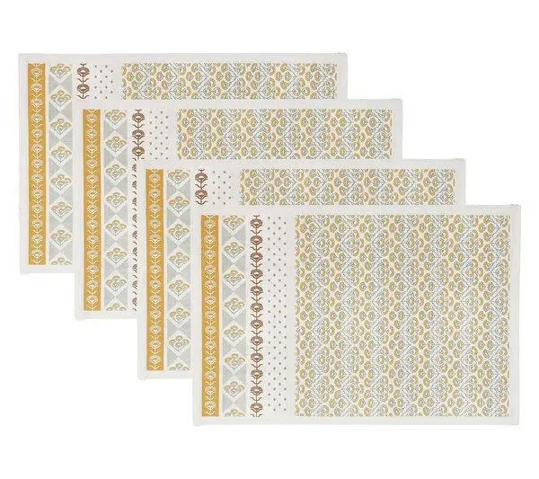 DESIGN IMPORTS Set/4 Golden Gardens Printed Pl Acemats