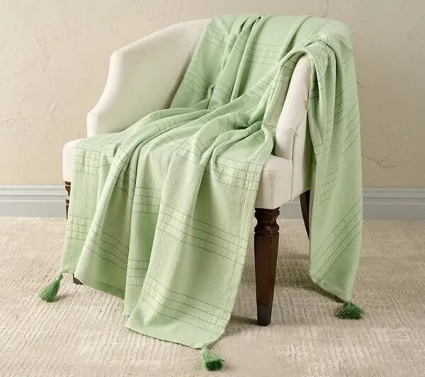 NORTHERN NIGHTS As Is Striped 60x70 Throw W/ Tassels