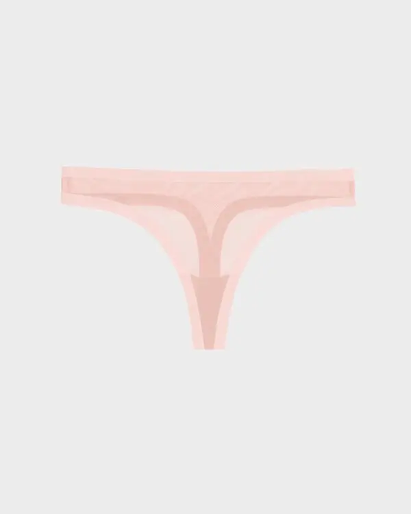 EBY Sheer Thong Panties, Seamless - Murex Shell