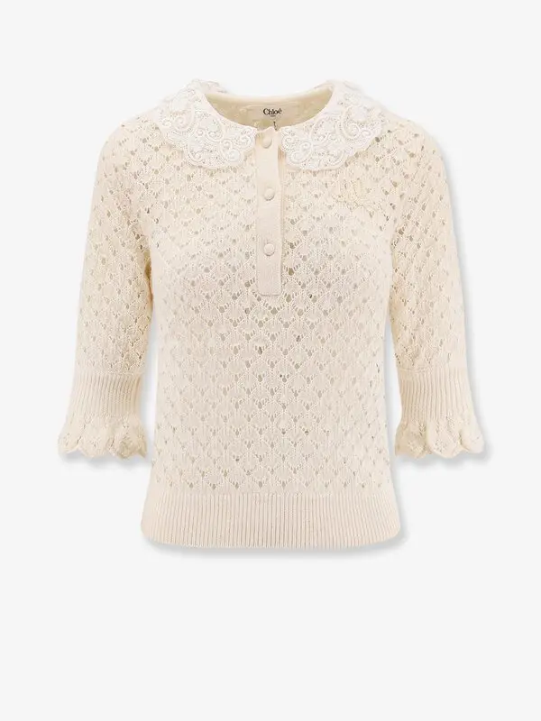 Chloé Cotton, Alpaca, And Silk Top - White