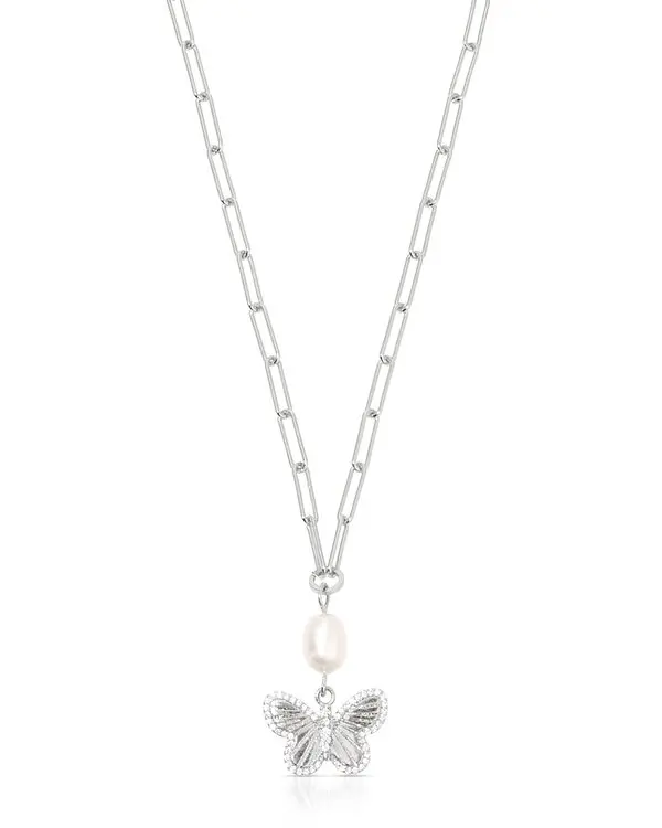 Ettika Interlocking 18k Plated Chain Necklace - Silver