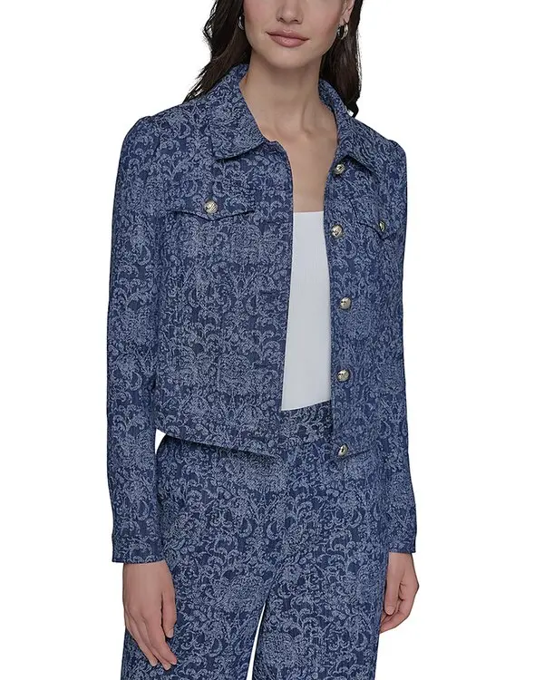 Karl Lagerfeld Paris Cropped Jean Jacket