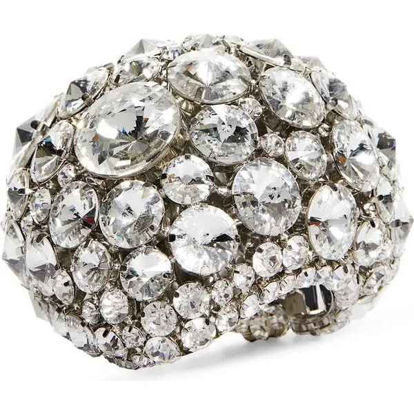AREA Crystal Cluster Cuff Bracelet - Clear Crystal/silver