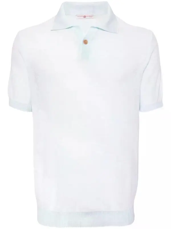 Luciano Barbera Fine-knit Cotton Polo Shirt - Green