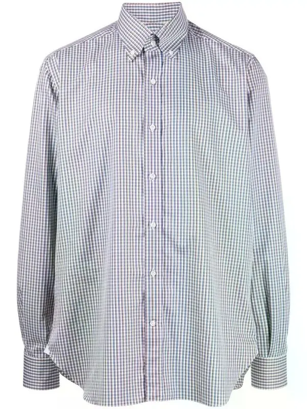 Luciano Barbera Check-print Cotton Shirt - White