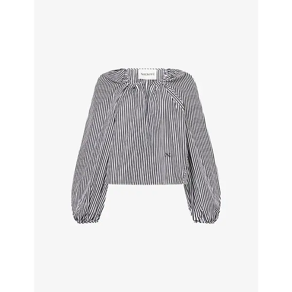 NACKIYE Grand Bazaar Striped Cotton Top - B/w Stripe