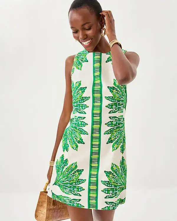 shift green dress Evita Cotton Shift Dress-Rich Emerald main image 0